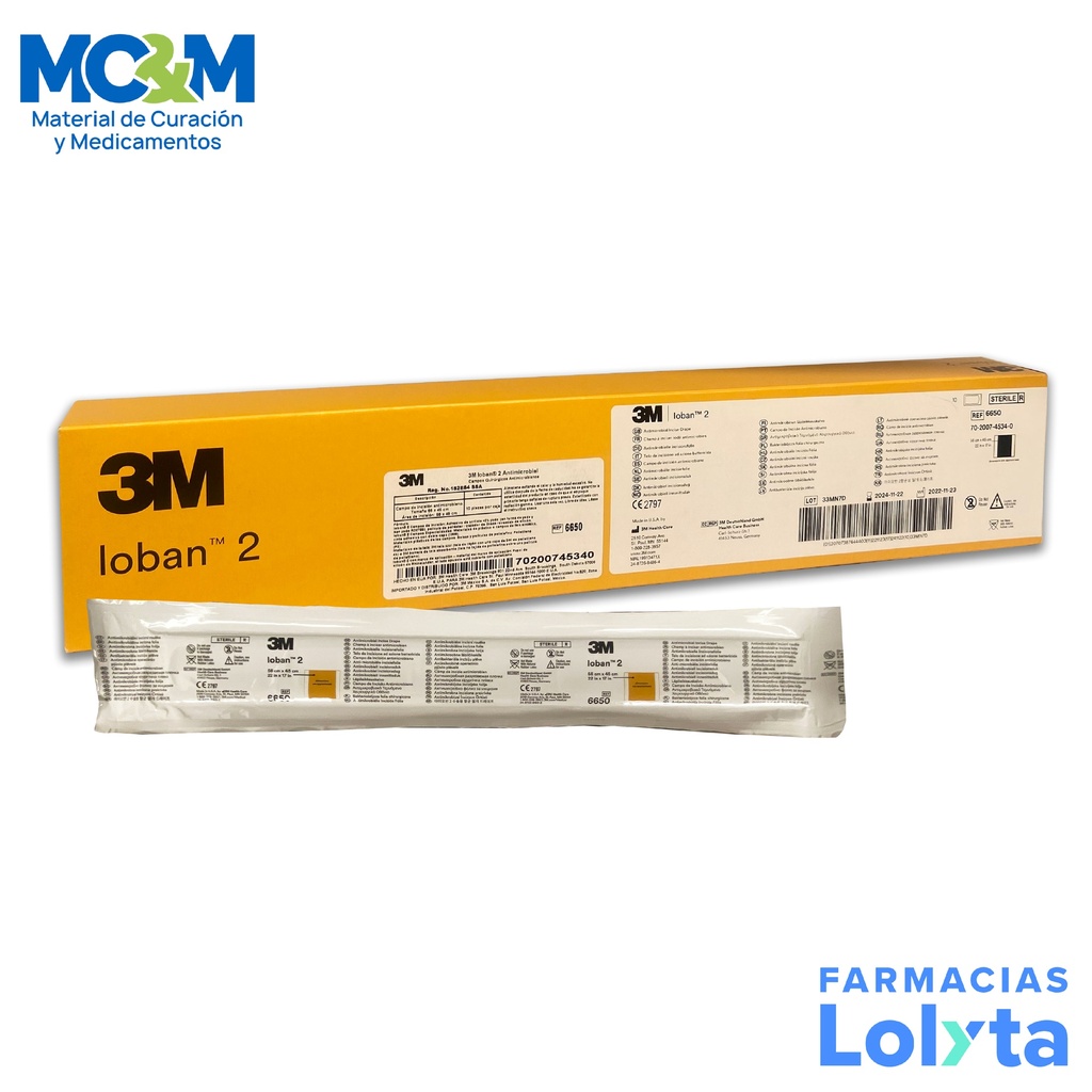 IOBAN 2 CAMPO QUIRURGICO P/INCISIONES ANTIMICROBIANO 56X45CM C/10 PZAS ...